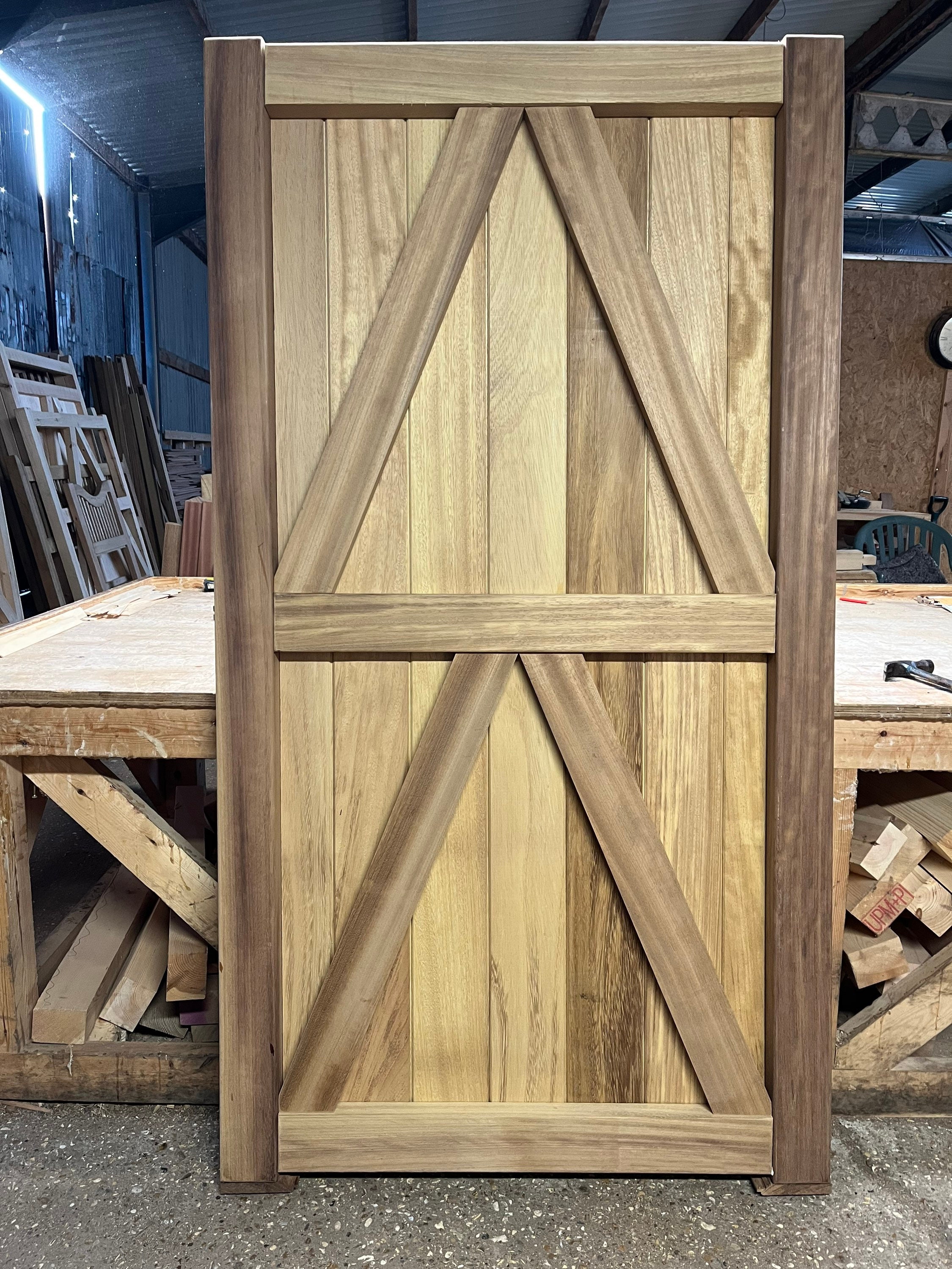 Wooden Gate New Hardwood Garden Gates Iroko or Sapele Handmade Custom ...