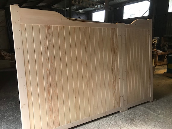 Driveway Gates Uneven Split New Wooden Garden Gate Modern | Etsy UK