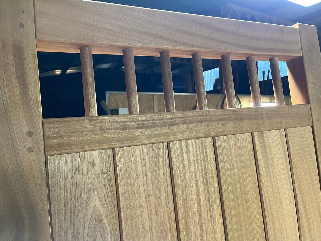 Wooden Gate Flat Top Hardwood Gates 70mm Iroko or Sapele Handmade ...