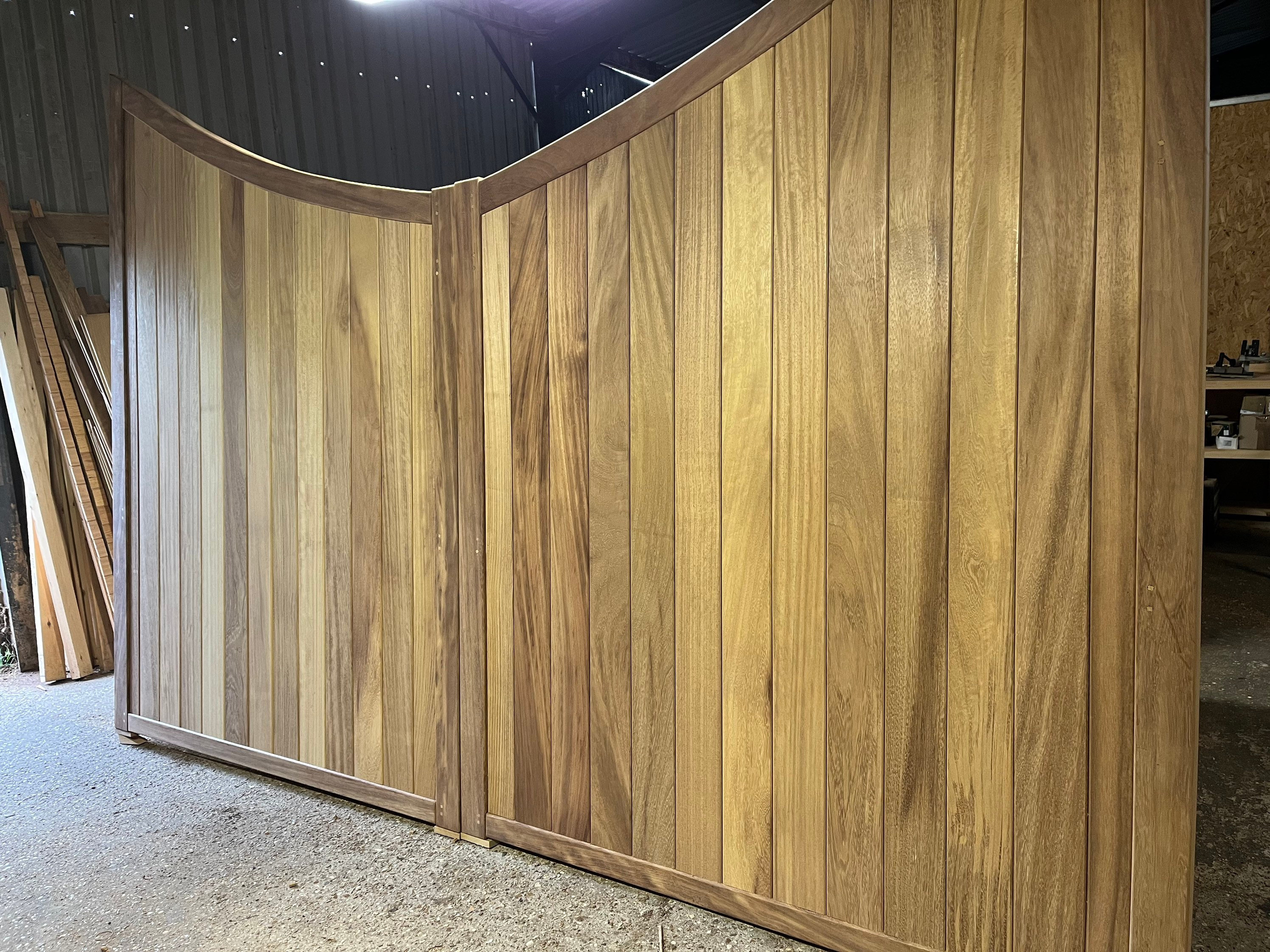 Arch Top Hardwood Driveway Gates, Handmade Iroko or Sapele Gates ...