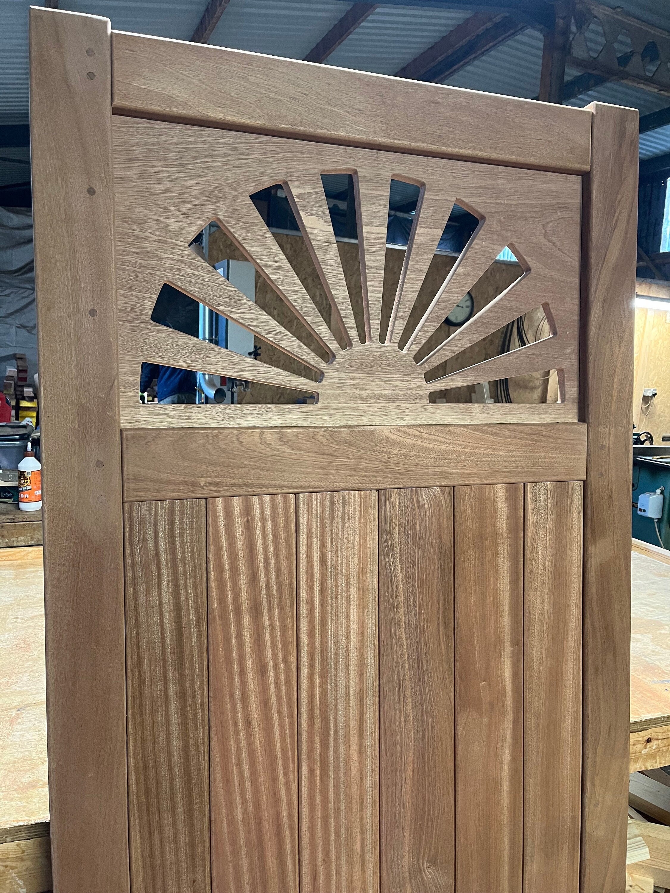 1920s Sunshine Gate Heavy Duty 70mm Sapele Hardwood Custom Made Sizes ...