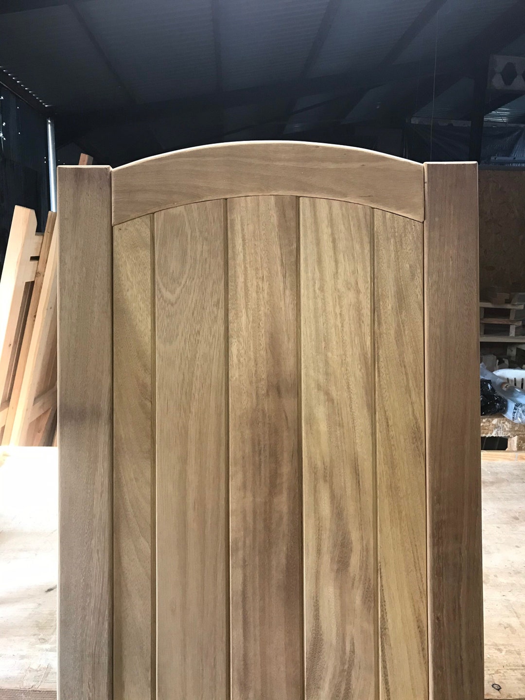 Wooden Gate Arch Top Hardwood Gates 70mm Iroko or Sapele Garden Gates ...