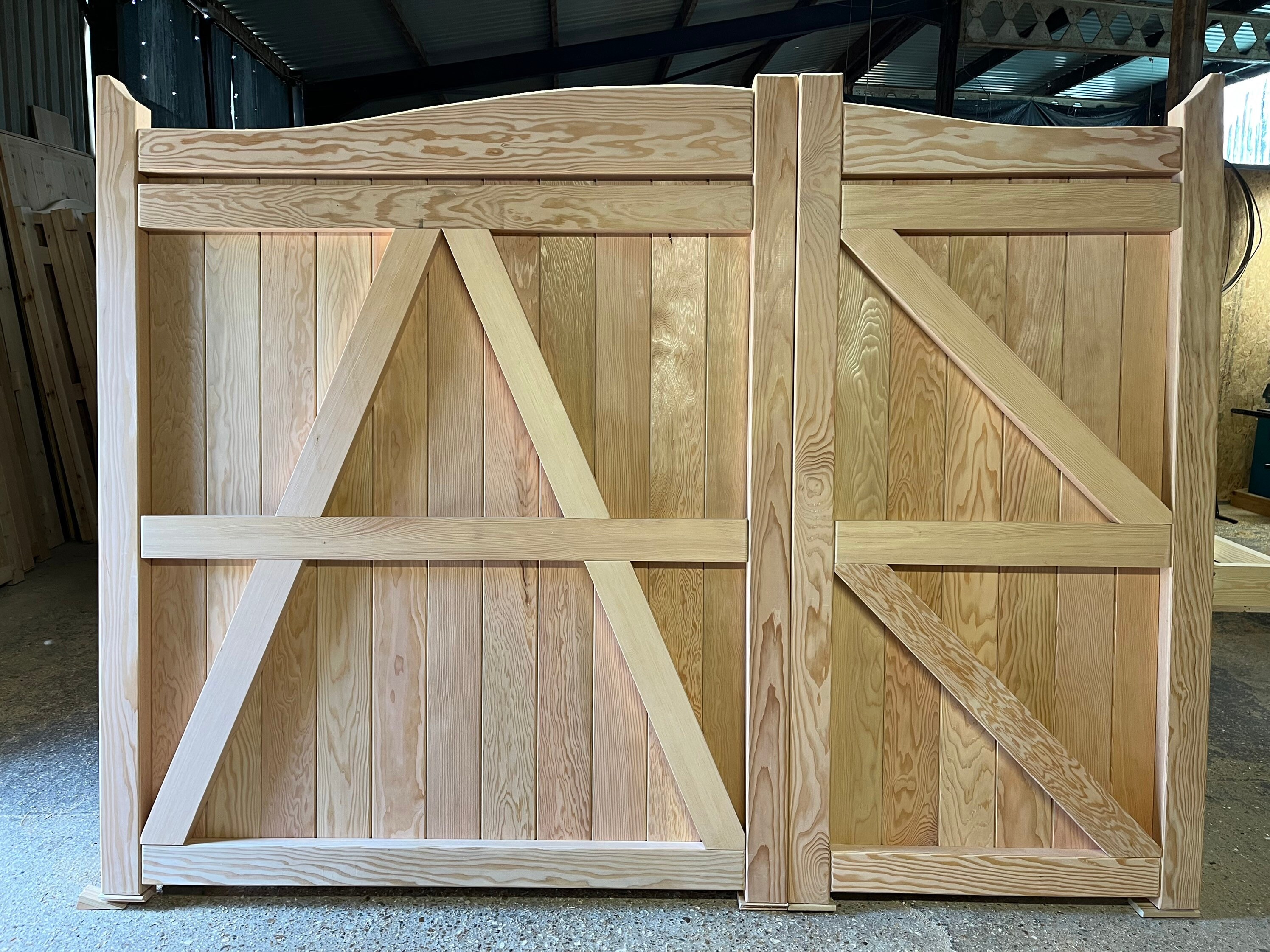 Wooden Driveway Gates Pedestrian Access New Iroko or Sapele Hardwood ...