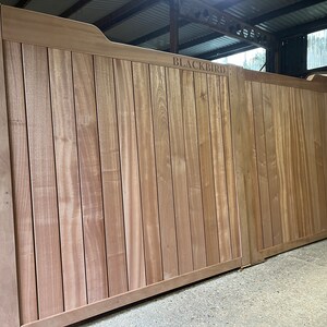 Wooden Driveway Gates Iroko or Sapele Hardwood Timber Custom Made Sizes ...