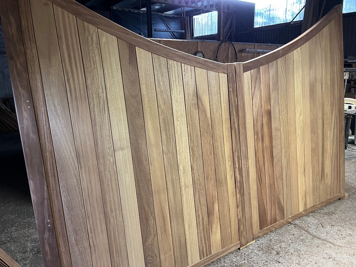 Hardwood Driveway Gates New Iroko or Sapele Gates Bespoke - Etsy