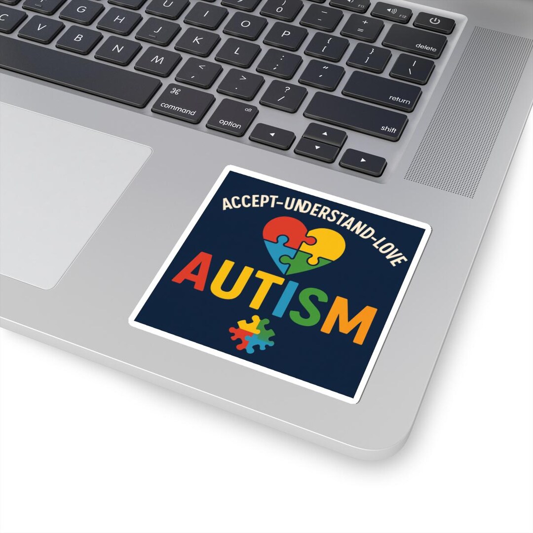 Colorful Autism Awareness Kiss-cut Stickers, Vibrant Puzzle Heart ...