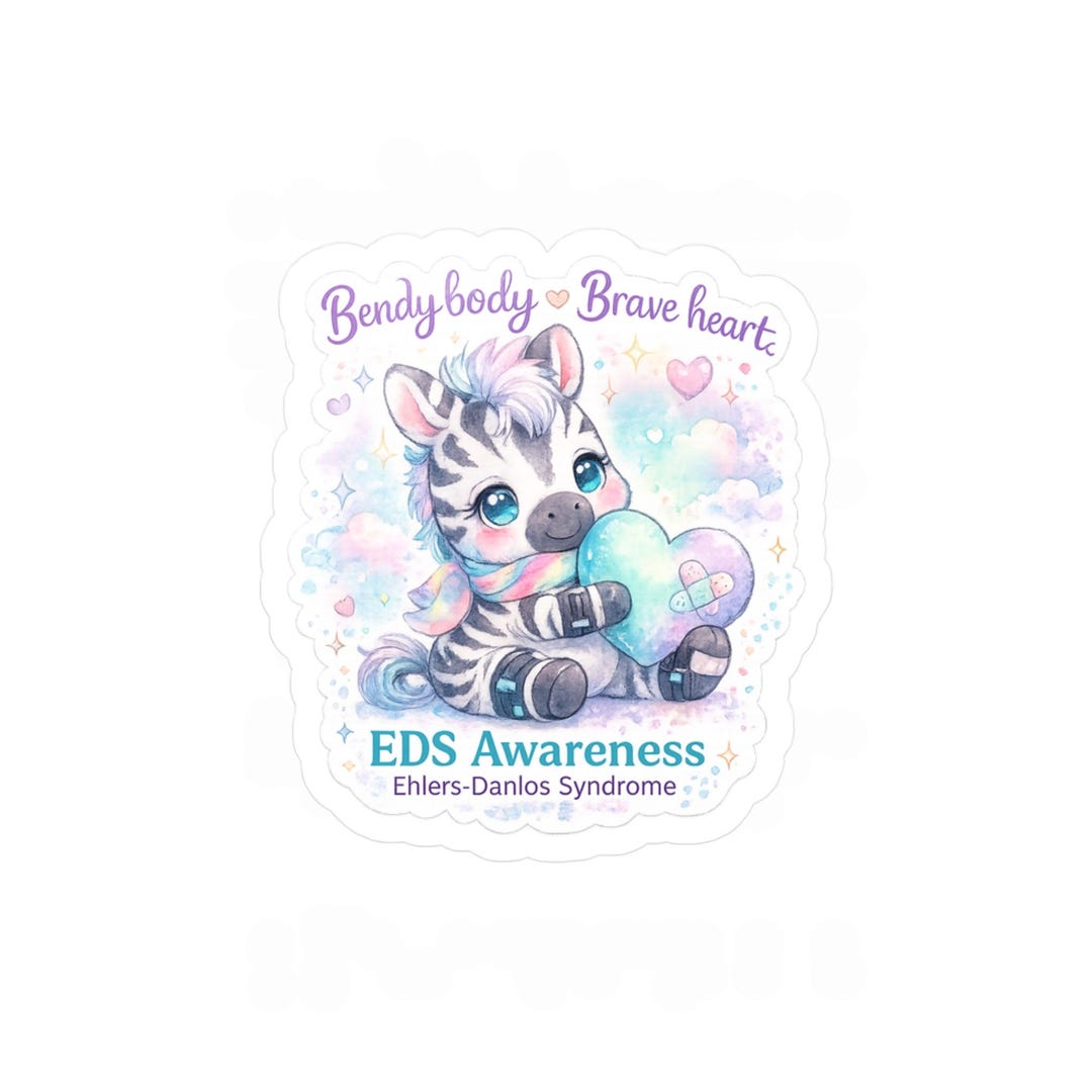 EDS Awareness Bendy Body Brave Heart Sticker | Kiss-cut Vinyl Decal - Etsy