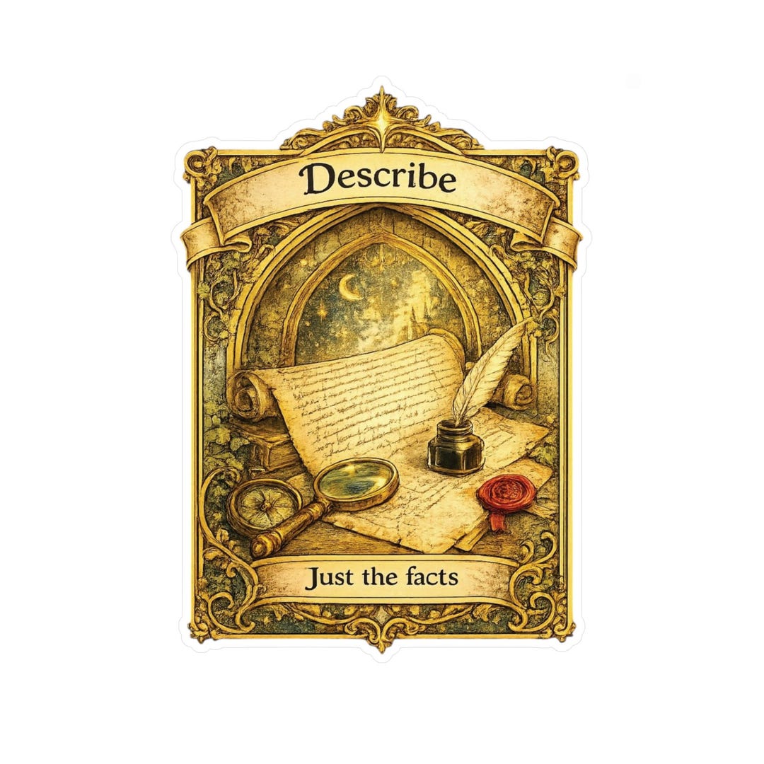 DBT Describe, Just the Facts, Vintage Writing Desk Illustration Kiss ...