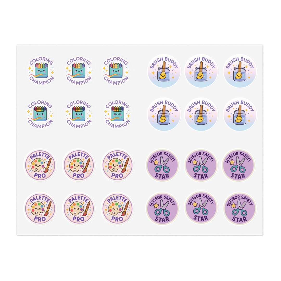 Art Class Reward Stickers: Watercolor Pastel Incentives - Etsy