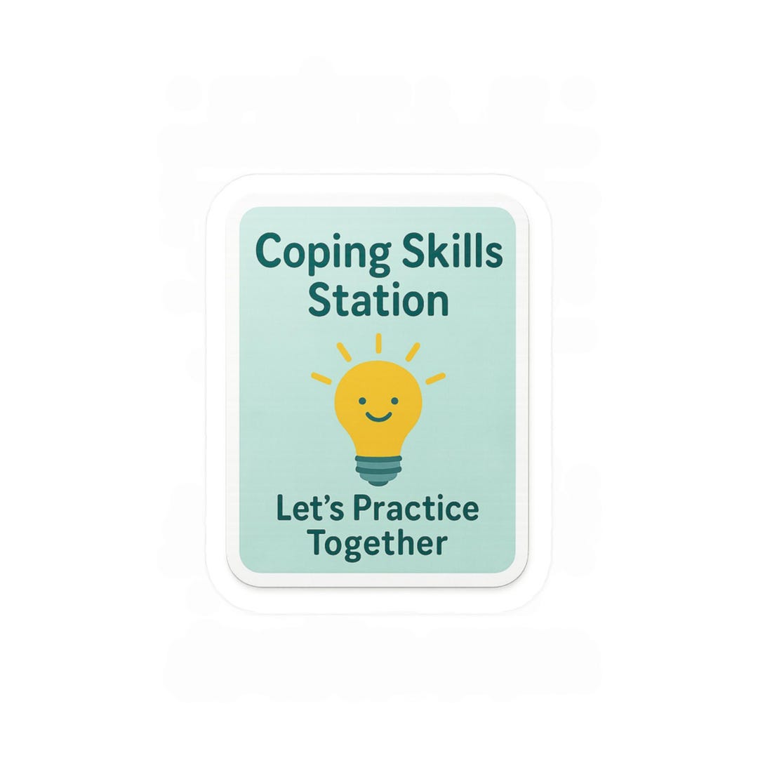 Coping Skills Station Lightbulb Sticker | Kiss-cut Vinyl Decal - Etsy