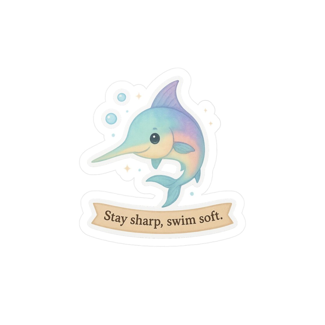 Swordfish Vinyl Decal: Marine Life Water Bottle Sticker - Etsy