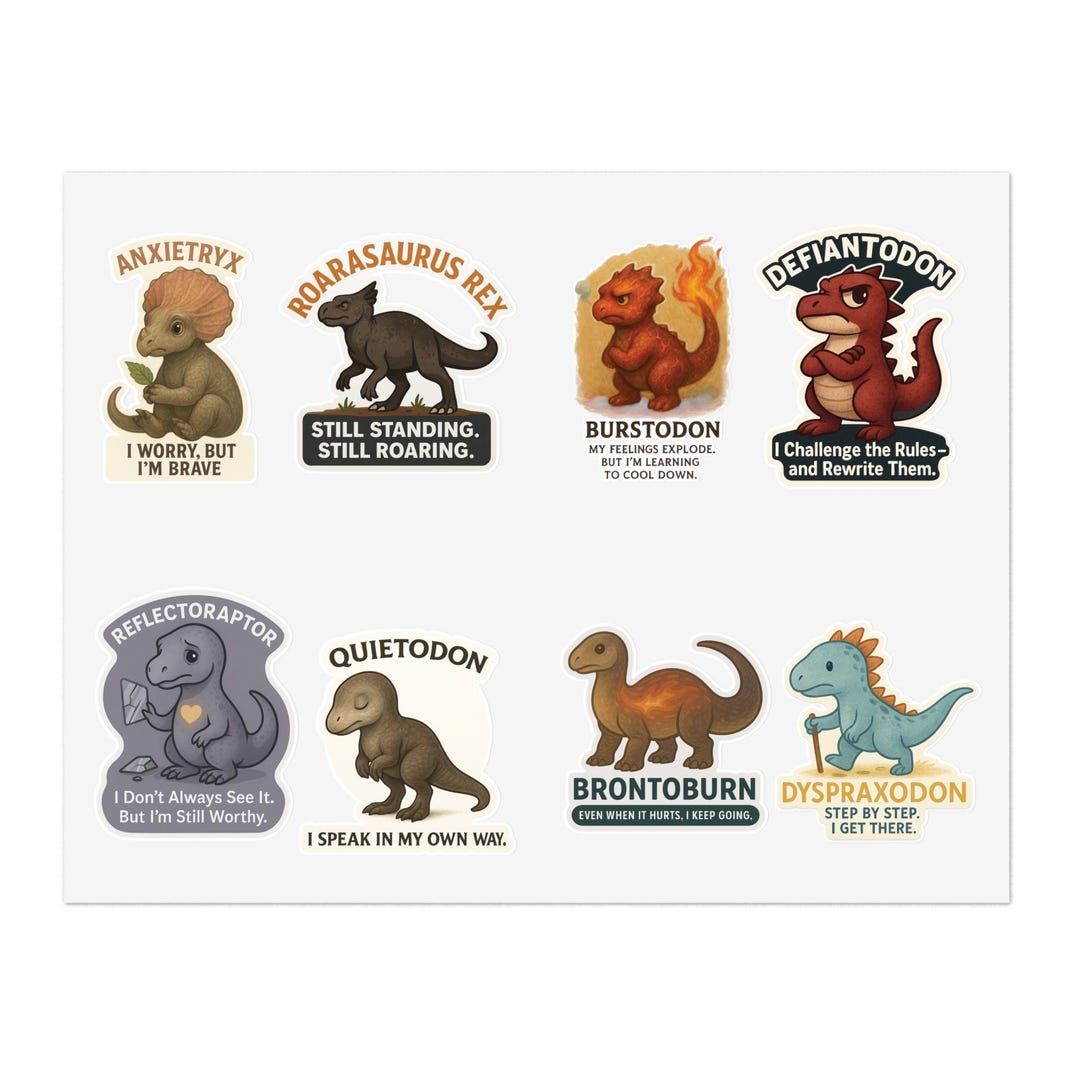 Emotional Regulation Dino Sticker Sheets: Mental Health Awareness - Etsy