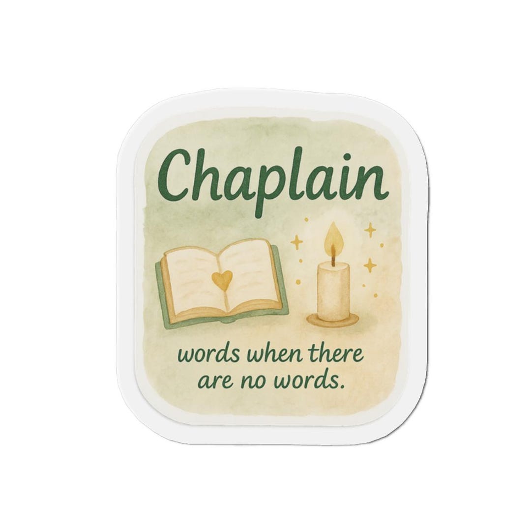 Chaplain Gift Magnet | Religious Book & Candle Die-cut - Etsy