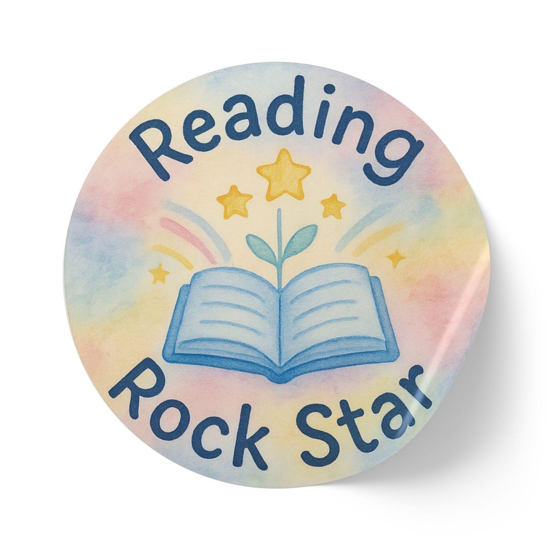 Reading Rock Star Sticker Labels | Reward Stickers - Etsy