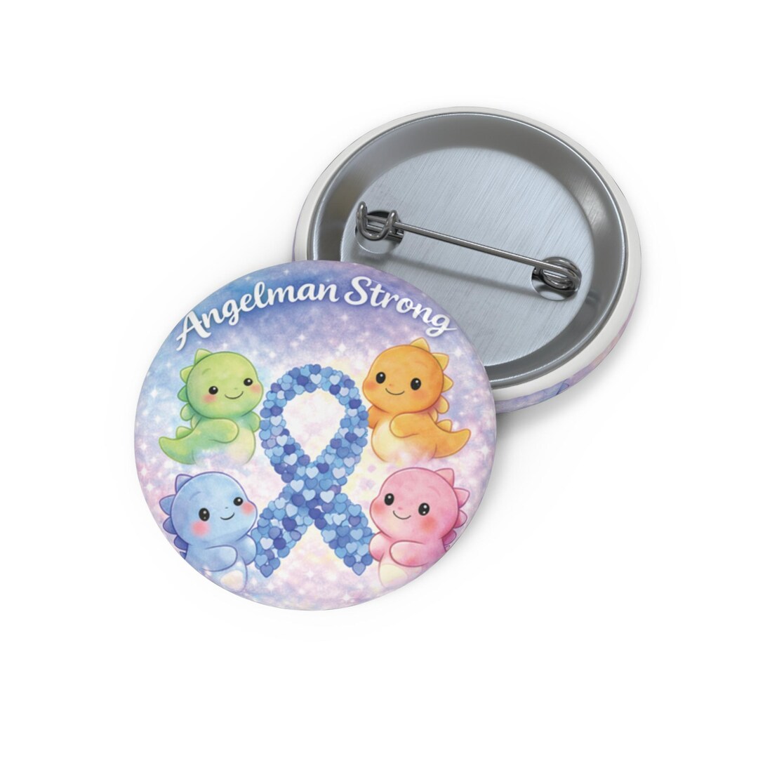 Angelman Strong Ribbon With Cute Sea Creatures Pin | Awareness Pin ...