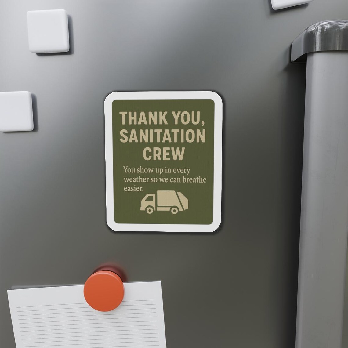 Thank You Sanitation Crew Die-cut Magnet | Garbage Truck Appreciation ...