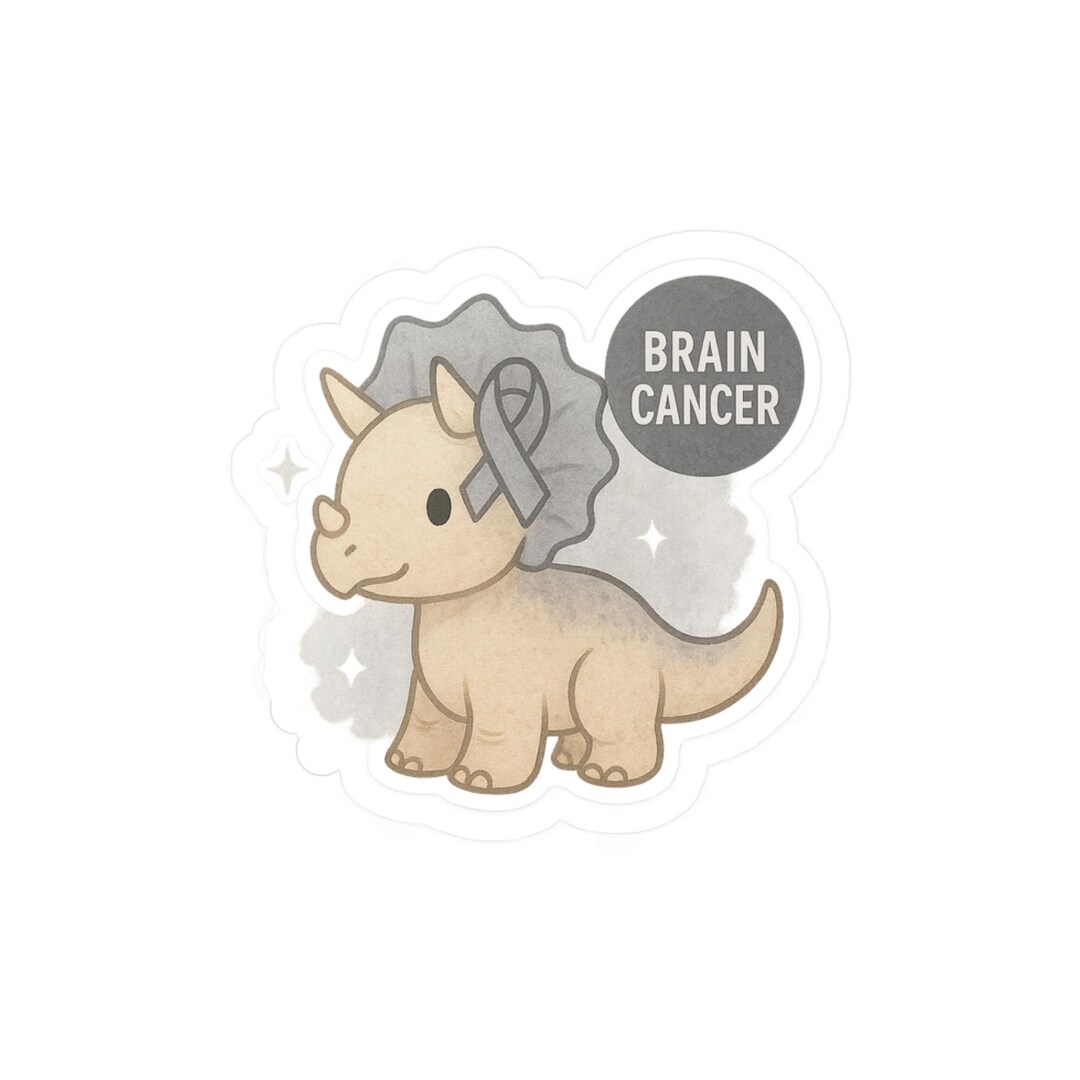 Brain Cancer Awareness Dinosaur Vinyl Sticker, Supportive Gift - Etsy