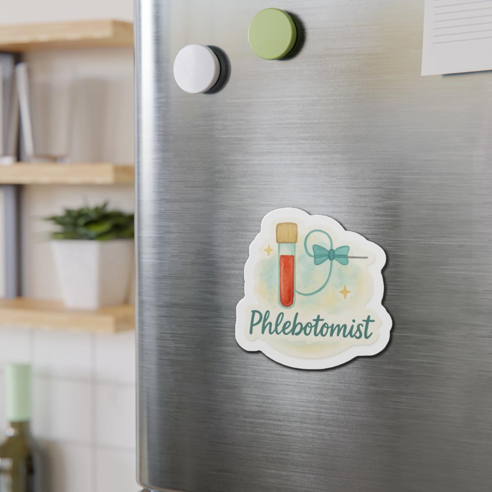Phlebotomist Test Tube & Needle Die-cut Magnet | Medical Lab Decor - Etsy