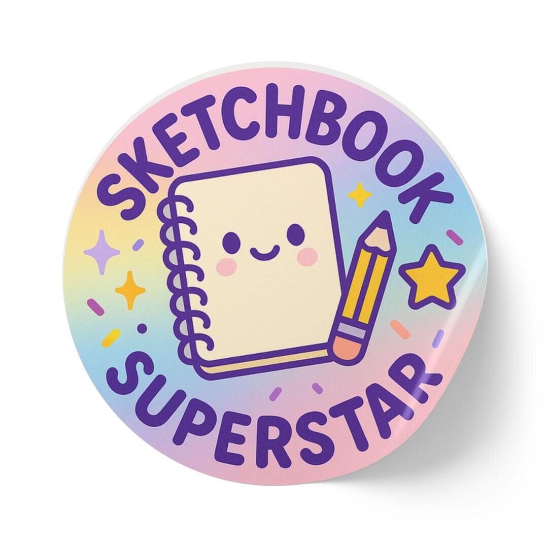 Sketchbook Superstar Sticker Roll: Art Class Rewards, Teacher ...