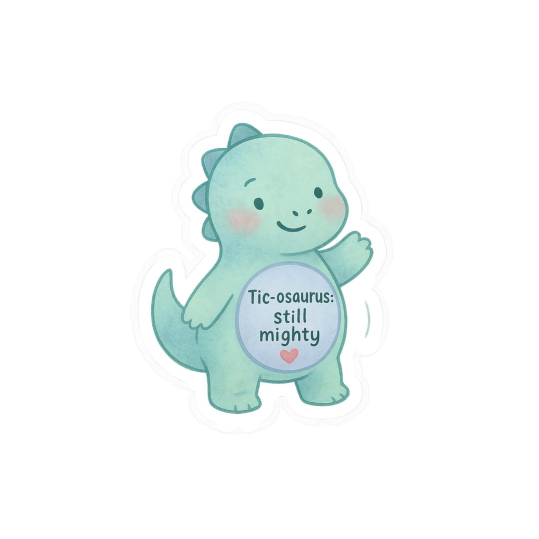 Tourettes Inspired Vinyl Sticker: "tic-osaurus" Dinosaur Decal - Etsy
