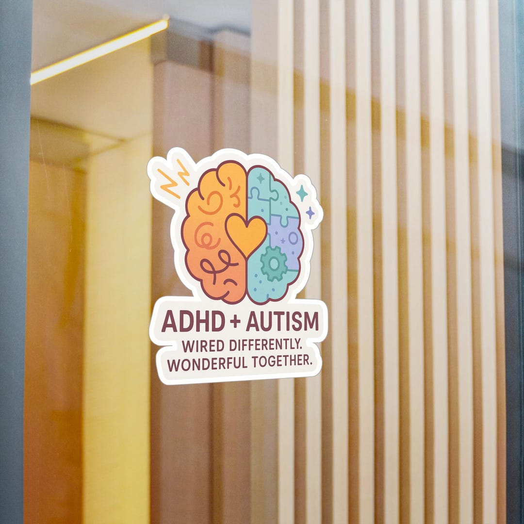 ADHD & Autism Vinyl Decals | Unique Stickers for Awareness, Gifts, Home ...