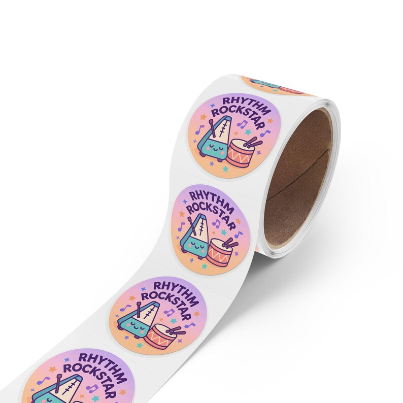 Kawaii Music Class Sticker Roll: Rhythm Rockstar, Metronome & Drum - Etsy