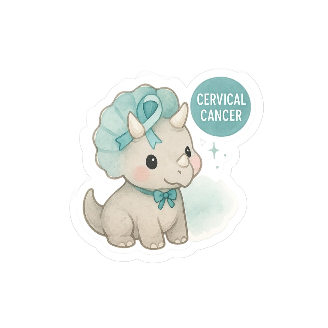 Cervical Cancer Awareness Dinosaur Vinyl Decals: Car, Laptop, Water ...