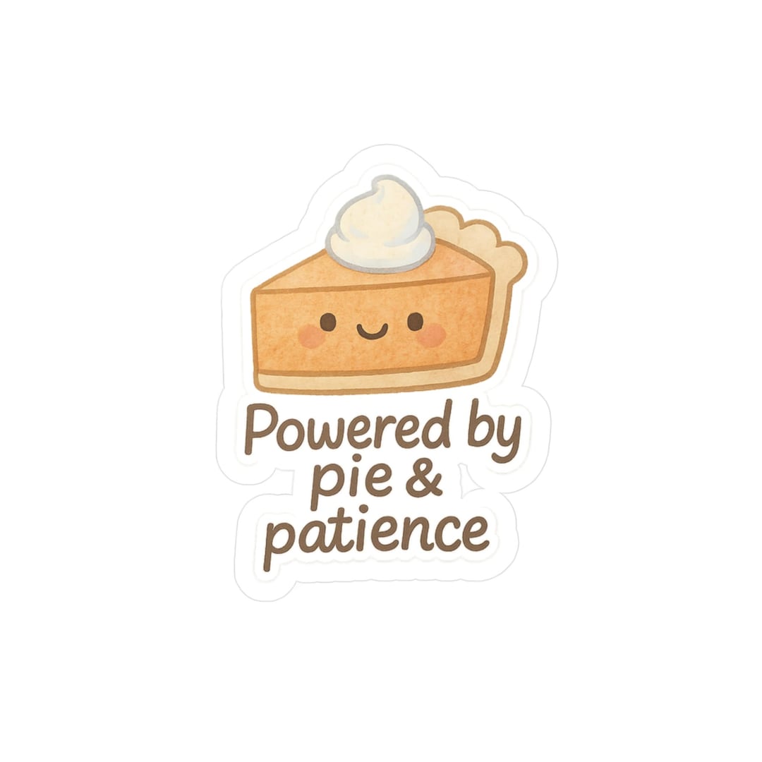 Thanksgiving Cute Pie-themed Vinyl Decal, Powered by Pie & Patience ...
