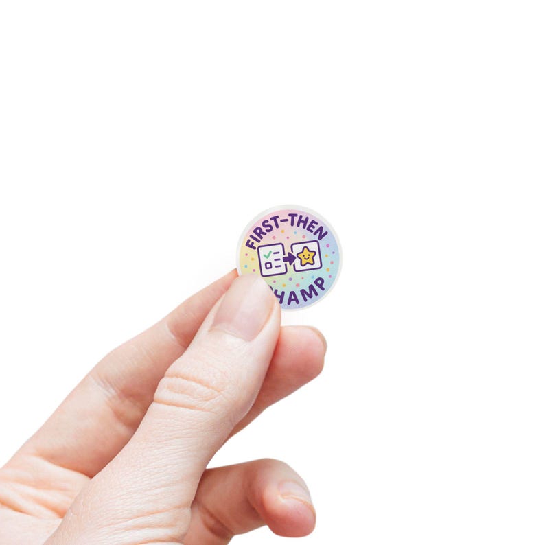 First-then Champ Sticker Roll: Classroom Reward Labels (50/100/250 Pack ...