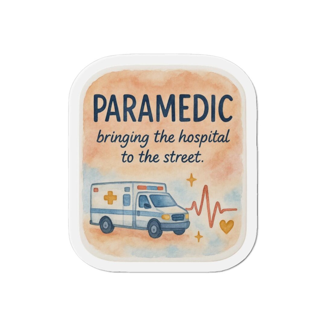 Paramedic Ambulance Illustration Die-cut Magnet | Emergency Medic ...