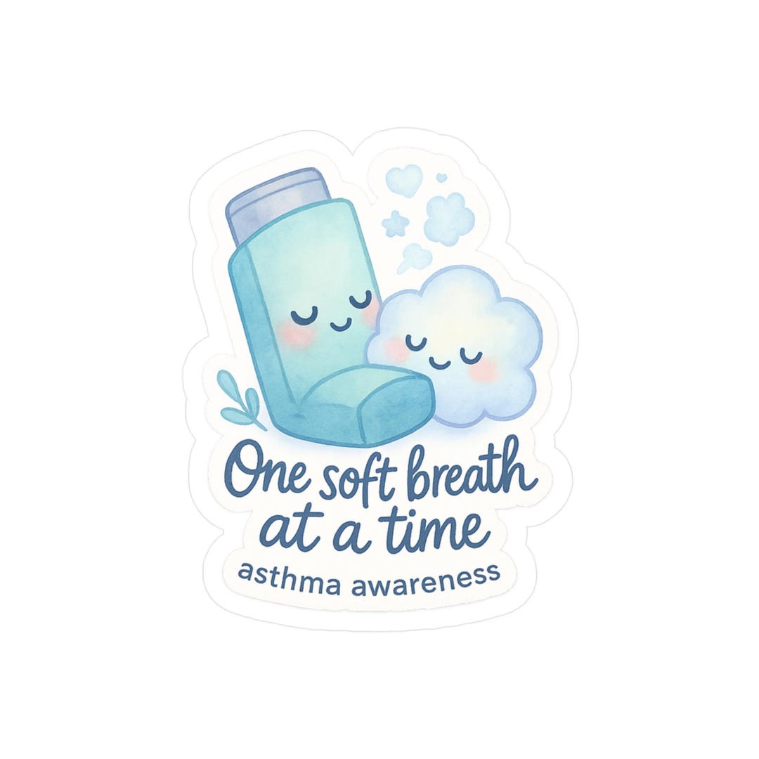 Asthma Awareness Vinyl Decals, Cute Asthma Stickers, Soft Breath Decals ...