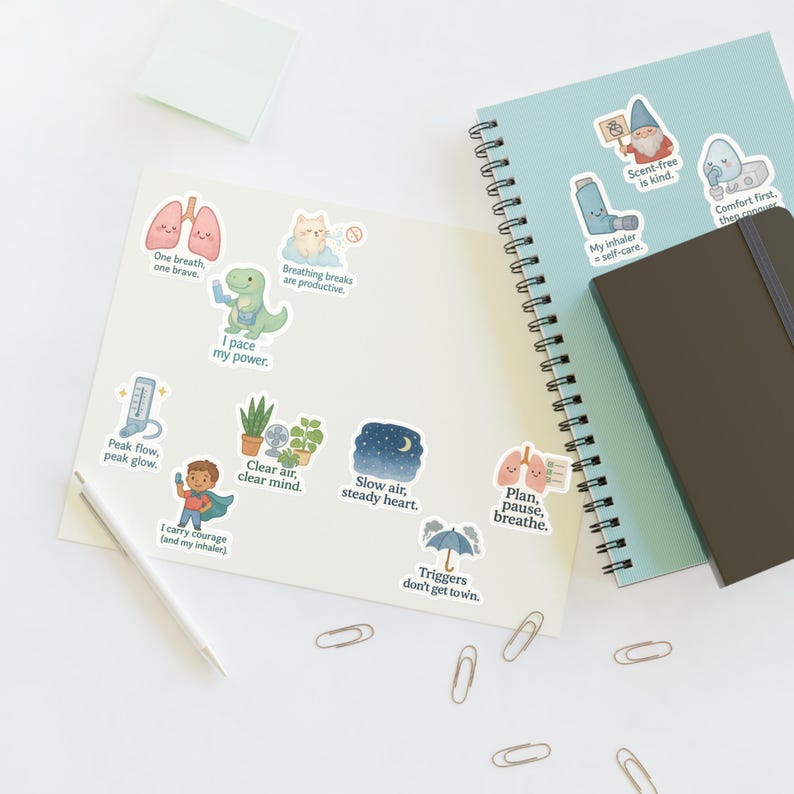 Asthma Awareness Sticker Sheets: Respiratory Health Decals - Etsy