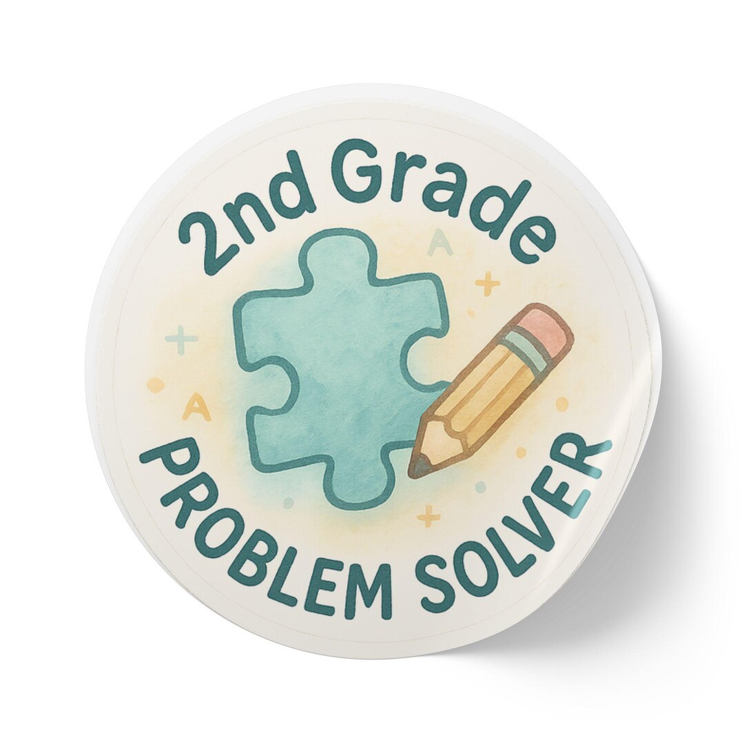 2nd Grade Problem Solver Sticker Rolls | Round Label Teacher Reward - Etsy