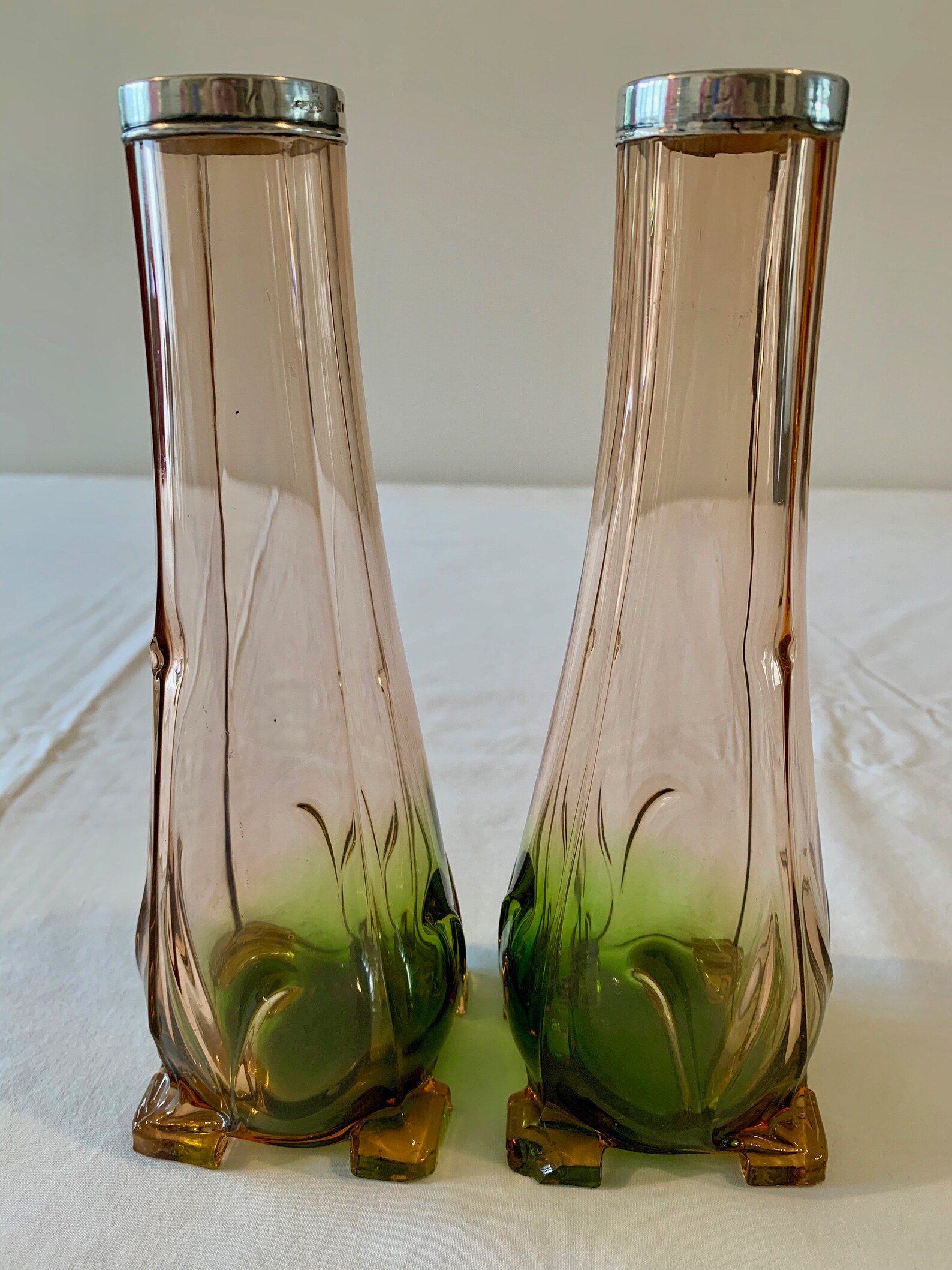 A Pair of Art Nouveau Henry Perkins & Sons Glass Vases - Etsy
