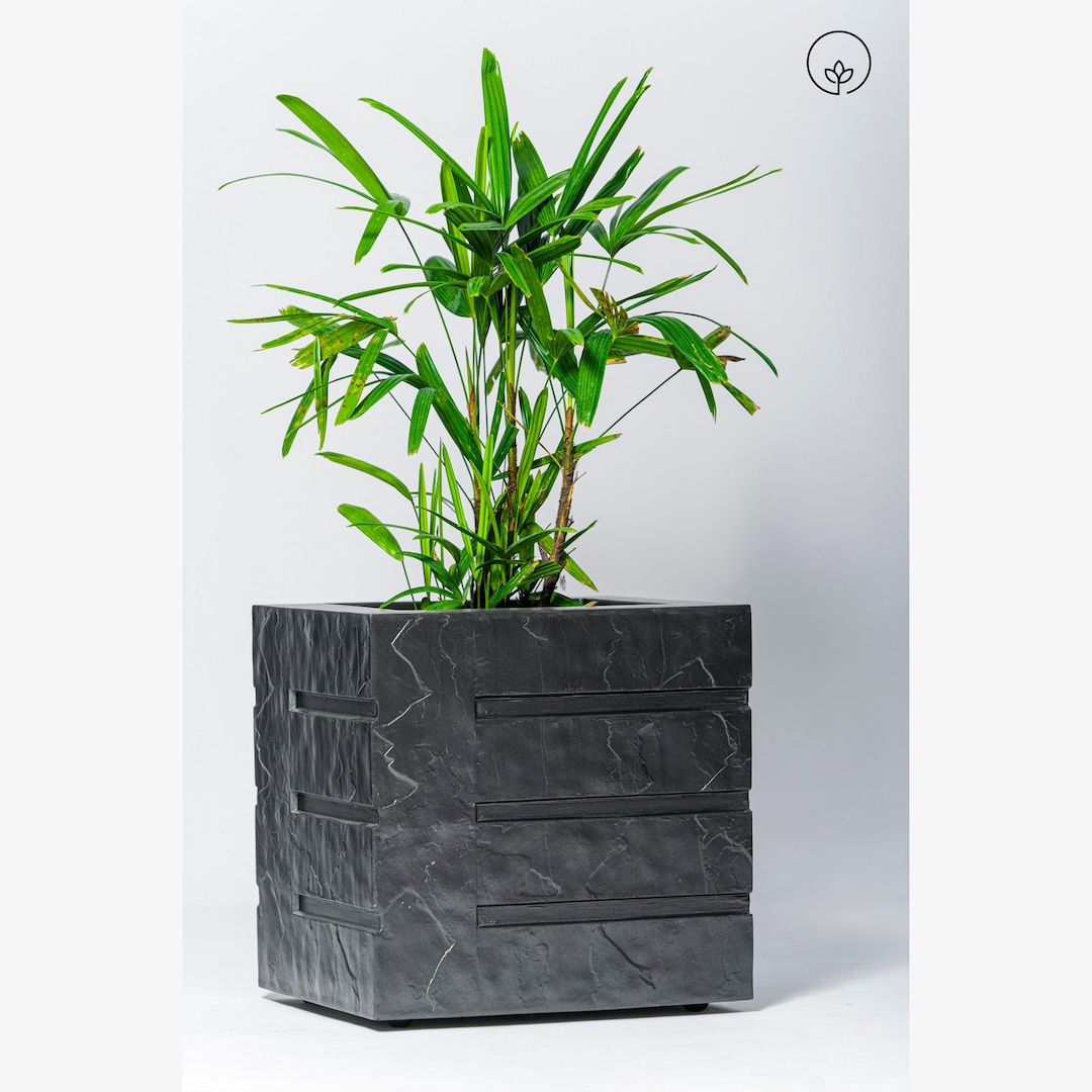 Modern Black Textured FRP Planter Box, Indoor Outdoor, 15x15x18 - Etsy