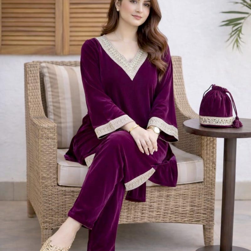 Velvet Suits Punjabi - Etsy