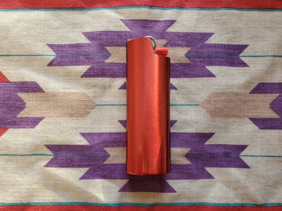 Blank Red Brushed Metalic Metal Lighter Case / Sleeve for | Etsy