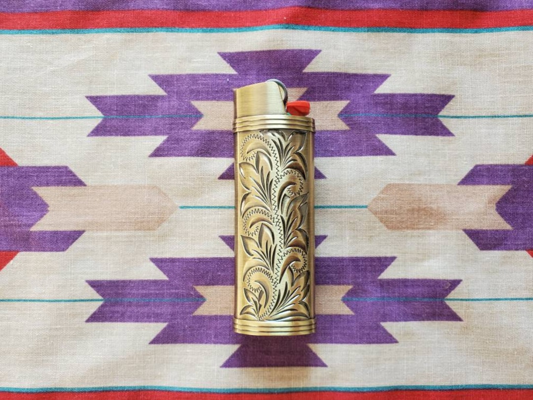 Embossed Baroque Design Brass Gold, Metal Lighter Case, Metal Lighter ...