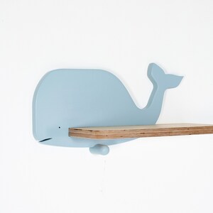 Whale Shaped Baby Blue Wall Shelf , Wall Shelf for Kids Room, Baby Wall ...