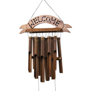 Welcome Sign Bamboo Wind Chime - Etsy