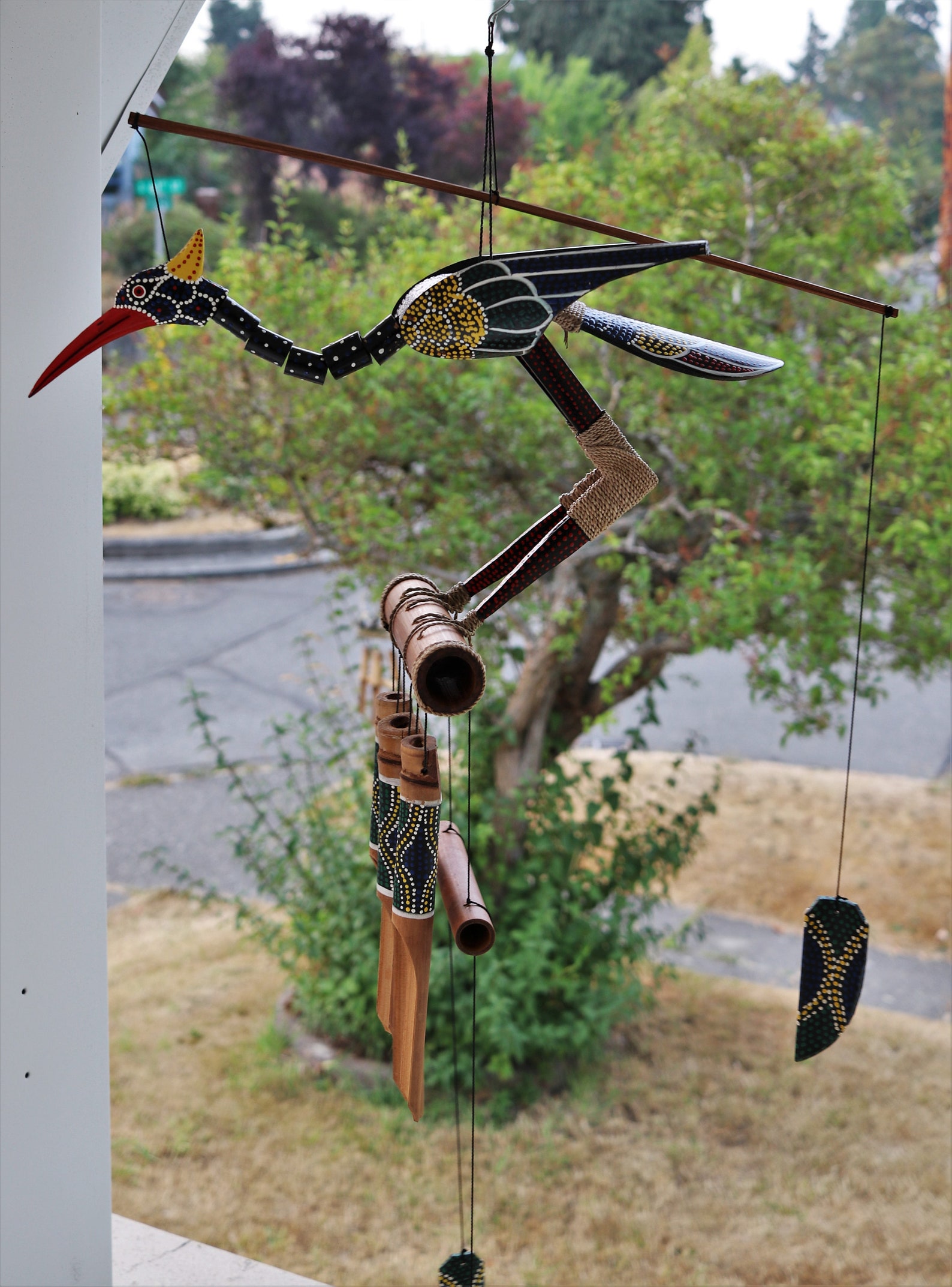 Abby Bird Bobbing Head Bamboo Wind Chime | Etsy