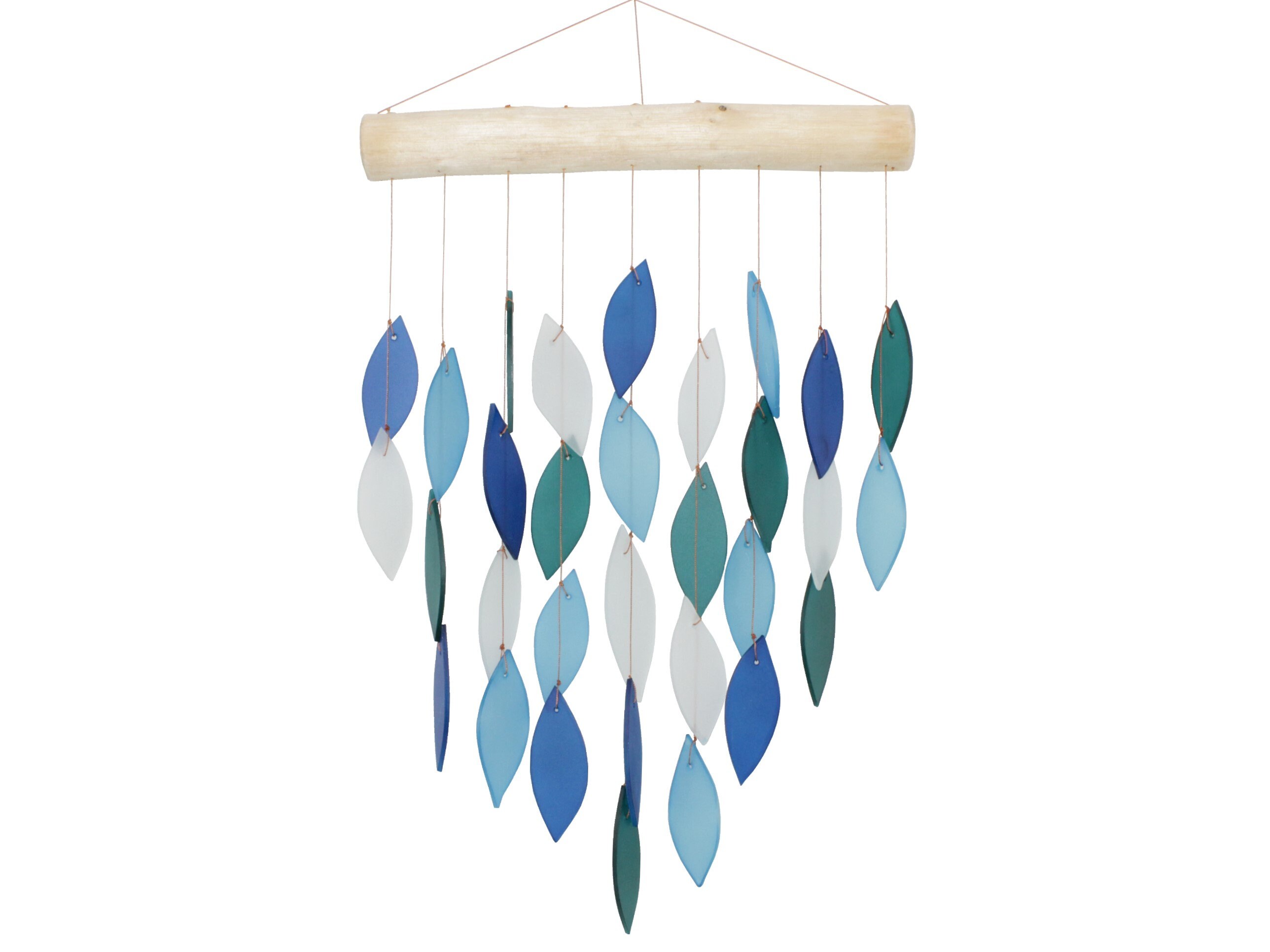 Blue and White Tumbled Glass Wind Chime Small Cascade | Etsy