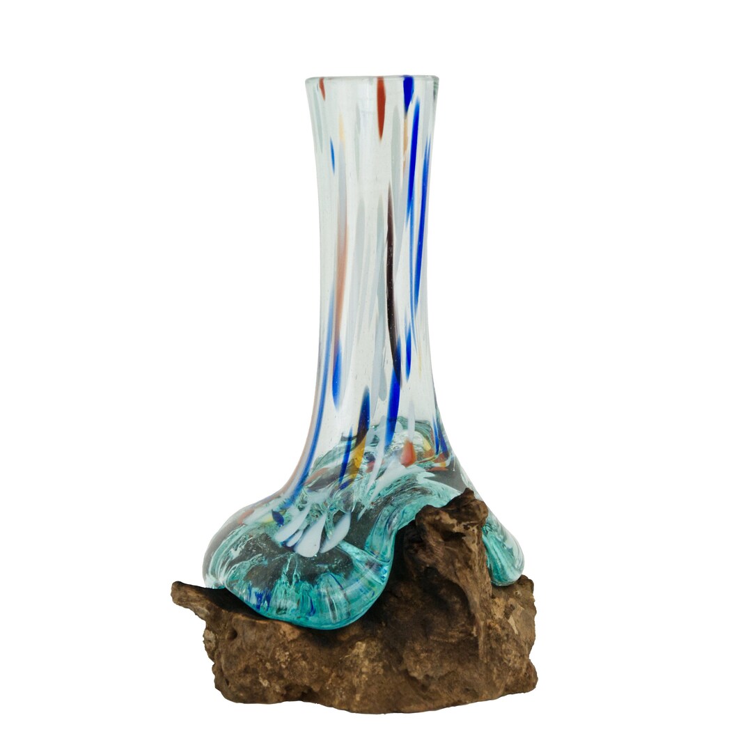 Molten Glass & Gamal Root Patterned Flower Vase - Etsy