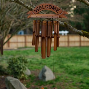 Welcome Sign Bamboo Wind Chime - Etsy