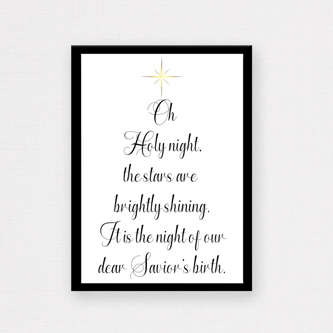 O Holy Night Print | Christmas Wall Art | Minimalist Christian Poster ...