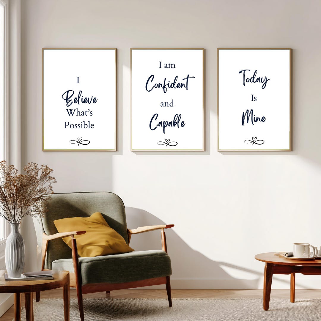 Affirmation Wall Art Three Print Set | Motivational Quotes Printable ...