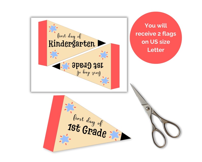 Printable Back to School Pennant Flags First Day of School Flags ...