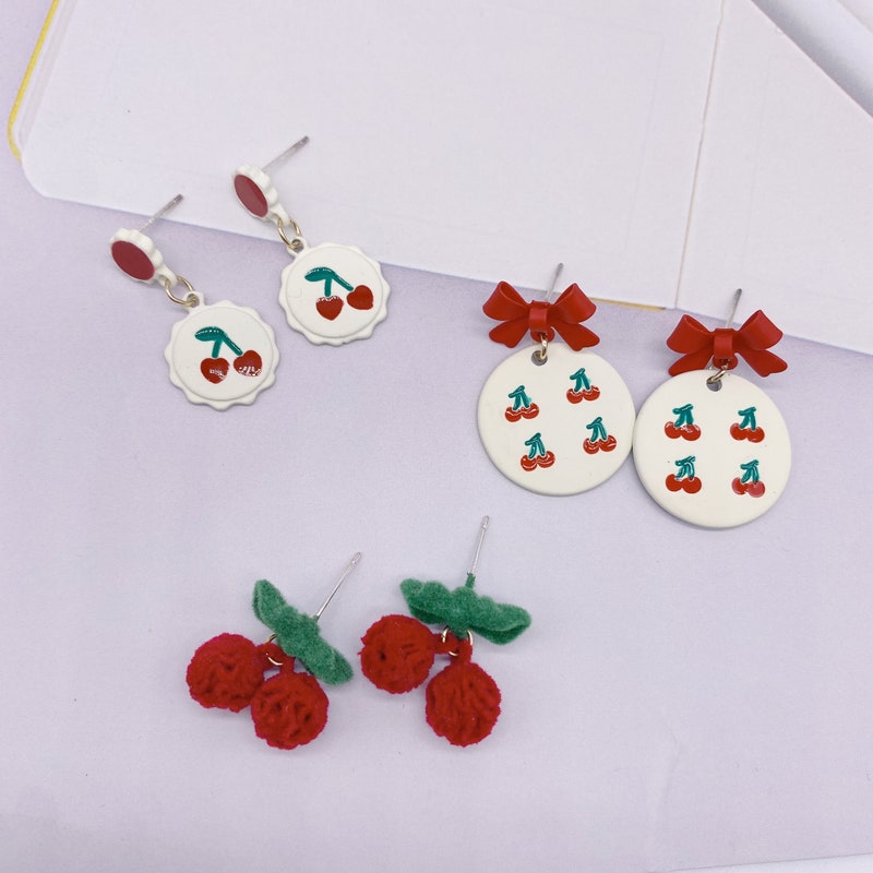 Cherry Earrings - Etsy