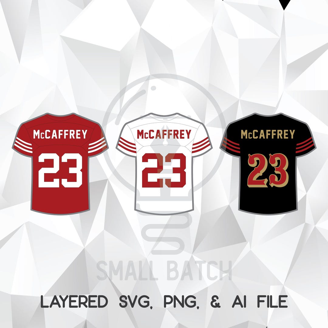 Christian Mccaffrey San Francisco Football Jersey #23: SVG, PNG, AI ...