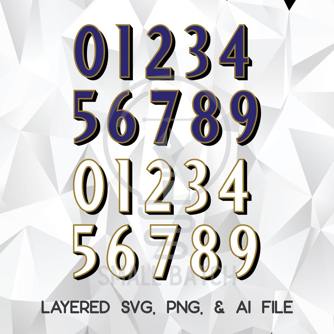 Baltimore Football Jersey Numbers: SVG, PNG, AI Files (digital Download ...